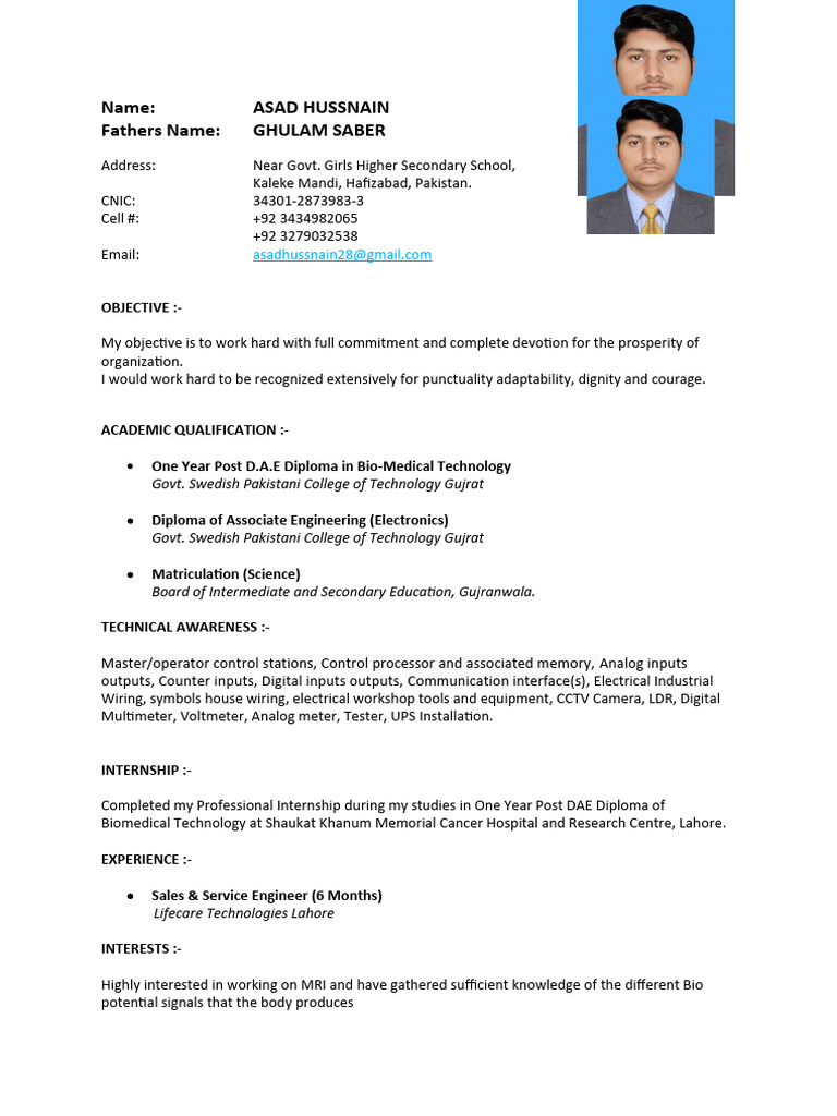 Asad CV | PDF | Career & Growth | Business