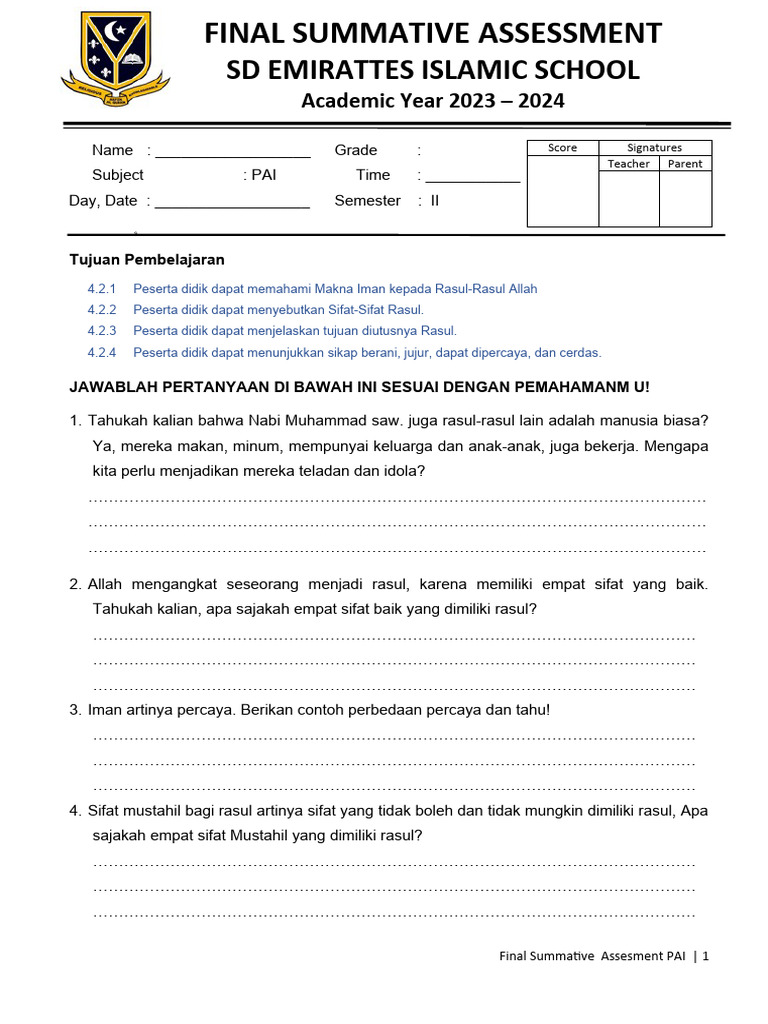 Soal Final Summative Assesment Semester 2 | PDF | Bisnis