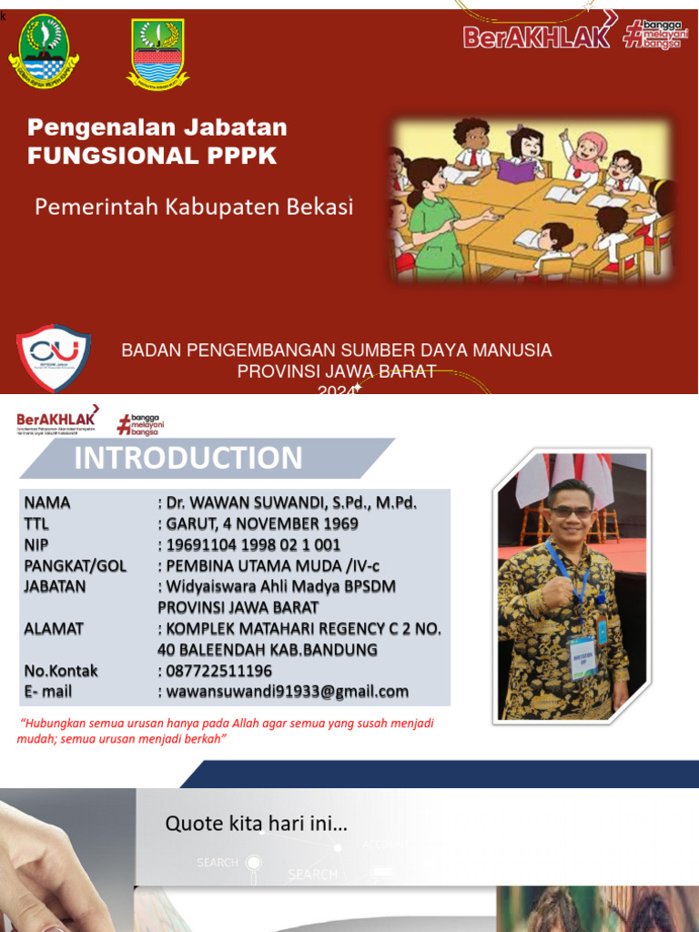 Pengenalan Jabatan Fungsional Pppk Orientasi Pppk 2024 Kab Bekasi