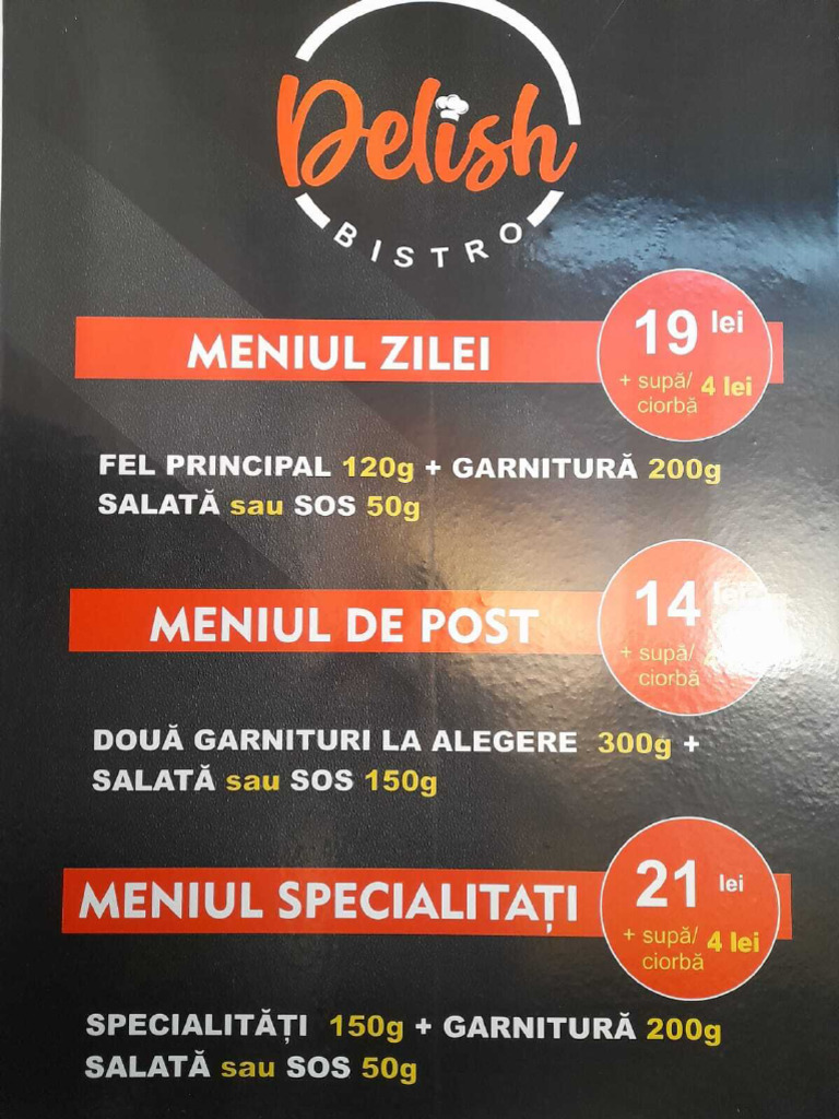 Meniu Delish Bistro | PDF