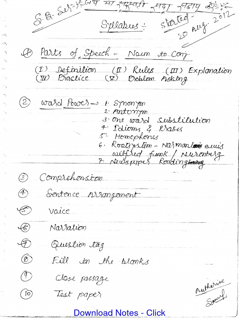 English Grammar Notes | PDF