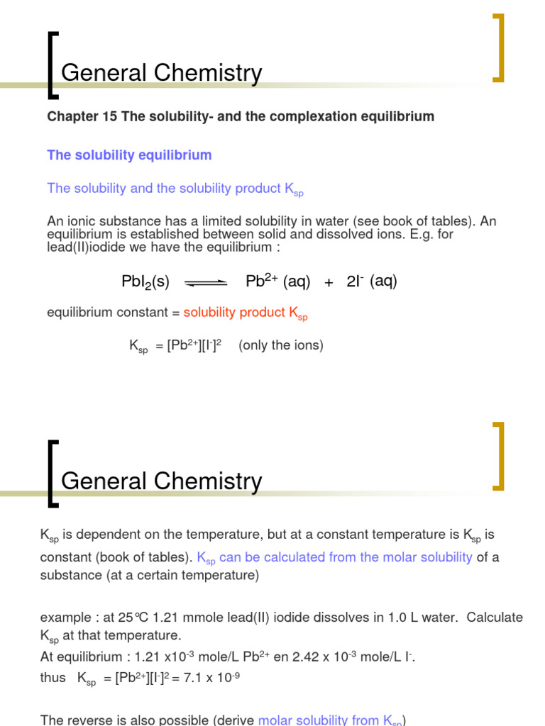 Lecture 6 - Solubility & Complexation Equilibrium | PDF | Hydroxide ...