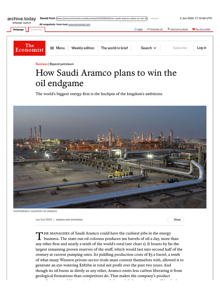 Saudi Aramco's Strategy for Energy Transition | PDF | Natural Gas ...