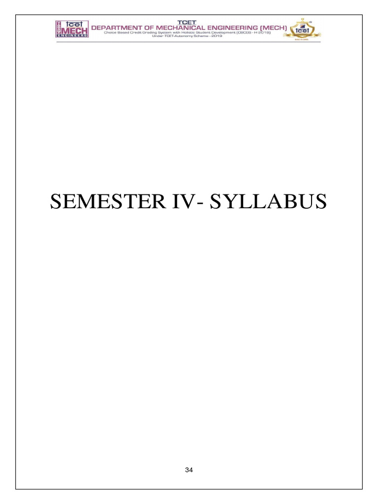 Mech Sem IV Syllabus | PDF | Fluid Dynamics | Boundary Layer