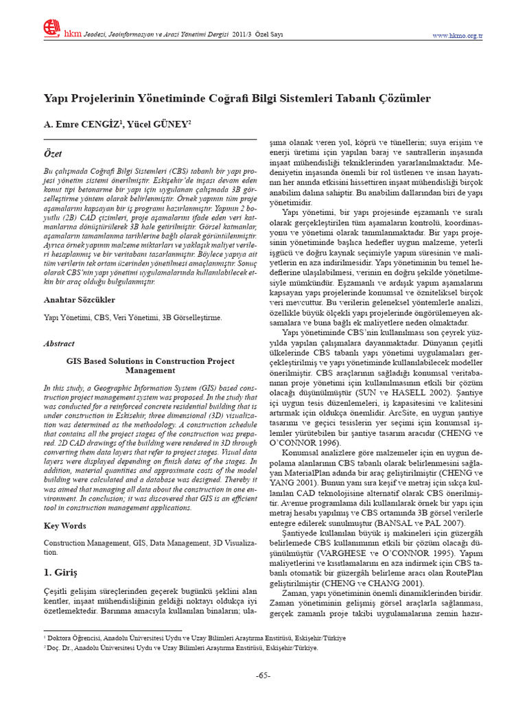 Yap - Projelerinin Y - Netiminde Co - Rafi Bilgi Sistemleri Tabanl - Z - Mler (#705370 ...