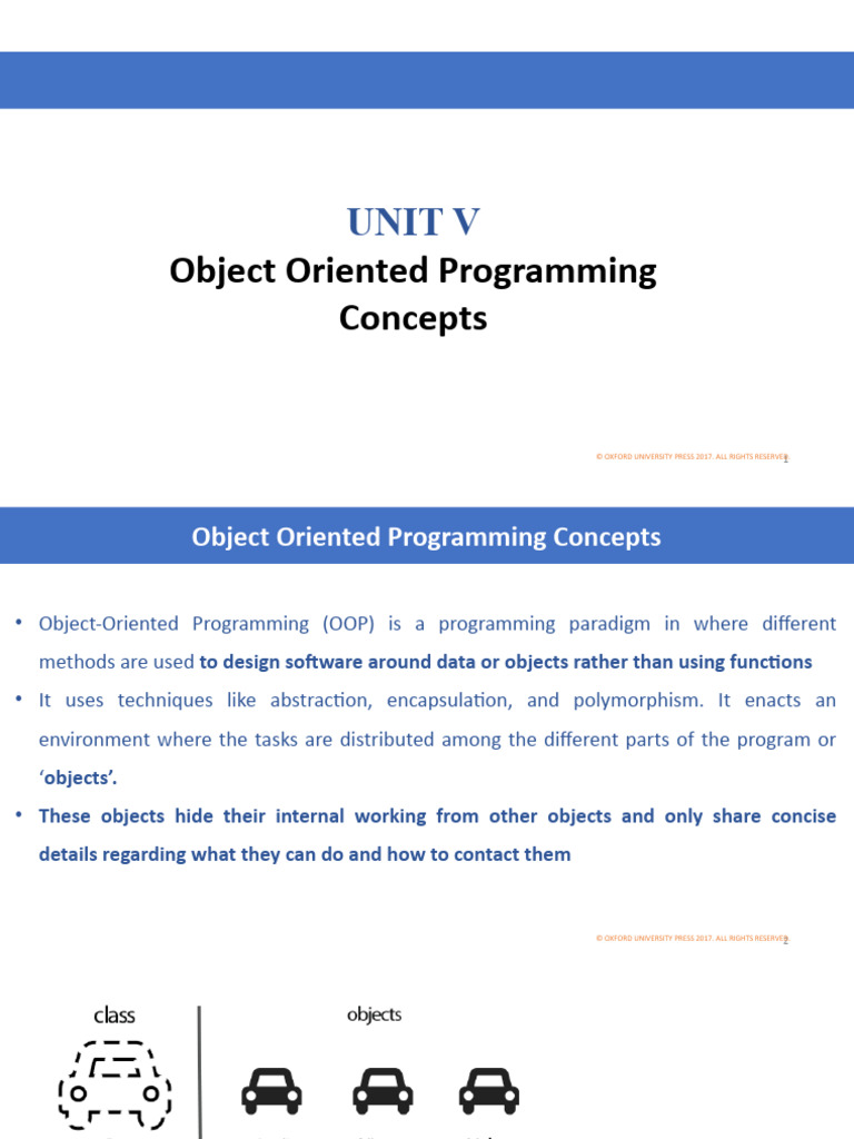 Unit V Oops Pdf Object Oriented Programming Class Computer