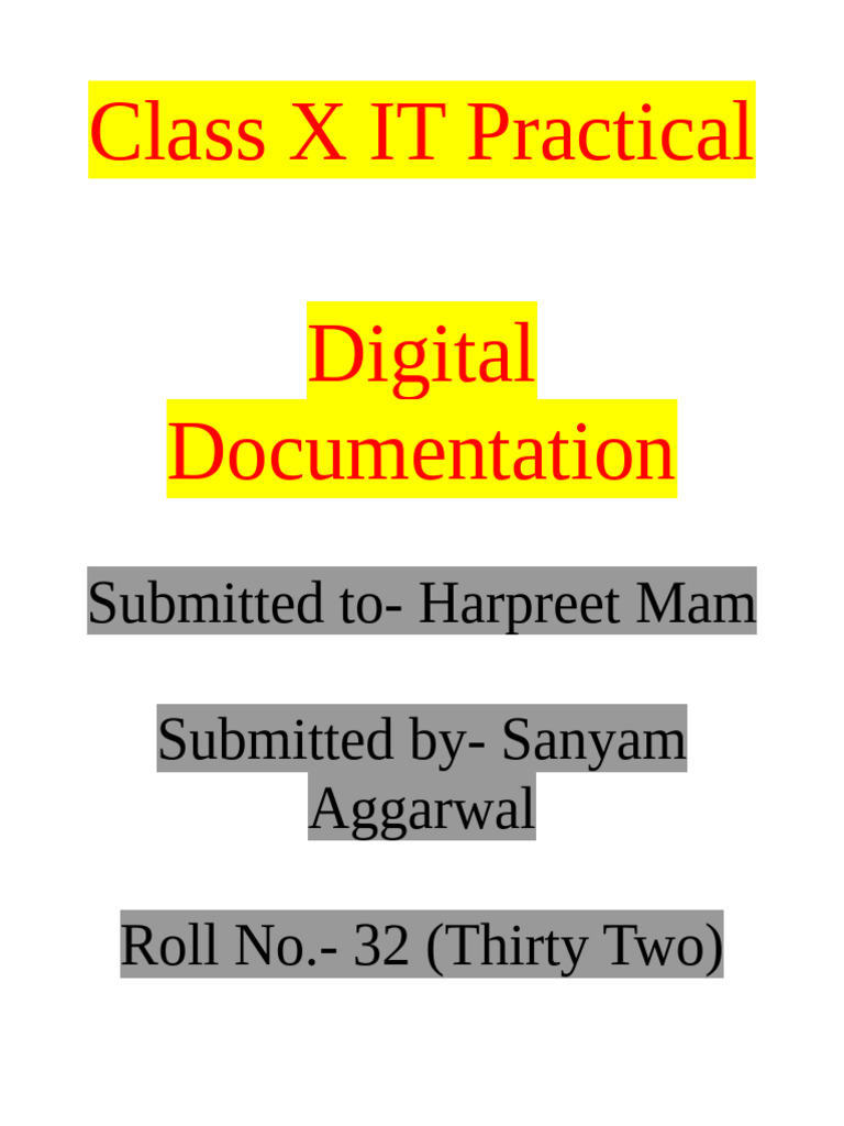 Class 10 IT Practical | PDF | Rama | Righteousness