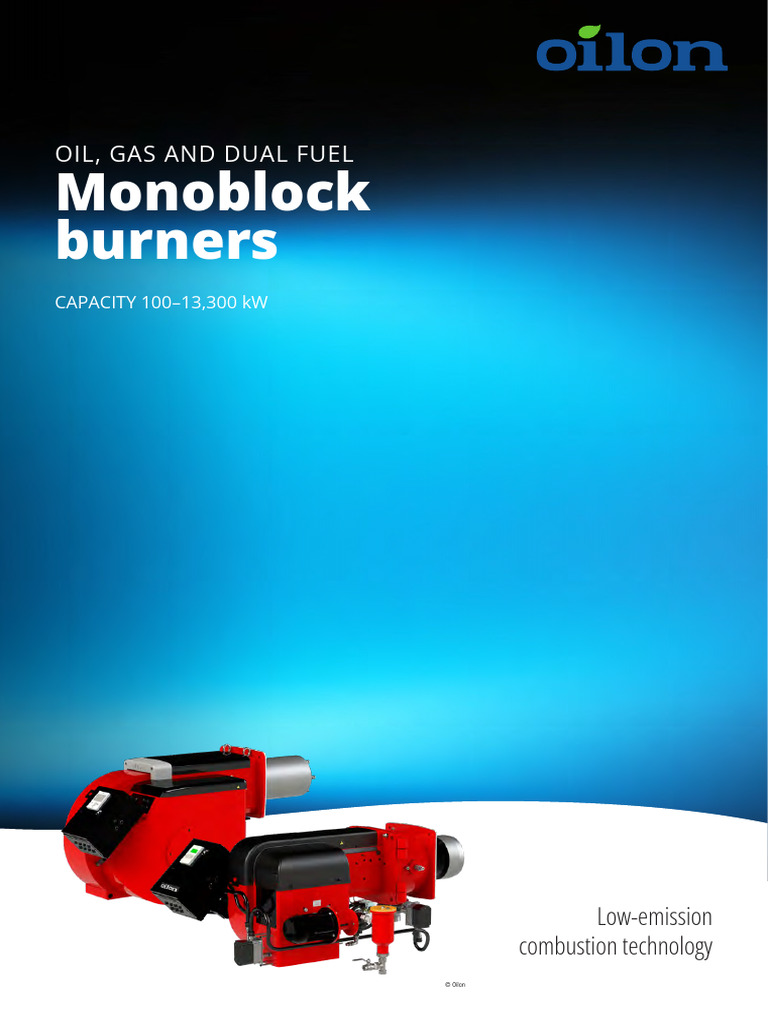 Oilon Monoblock Burners For Liquid and Gaseous Fuels | PDF | N Ox ...