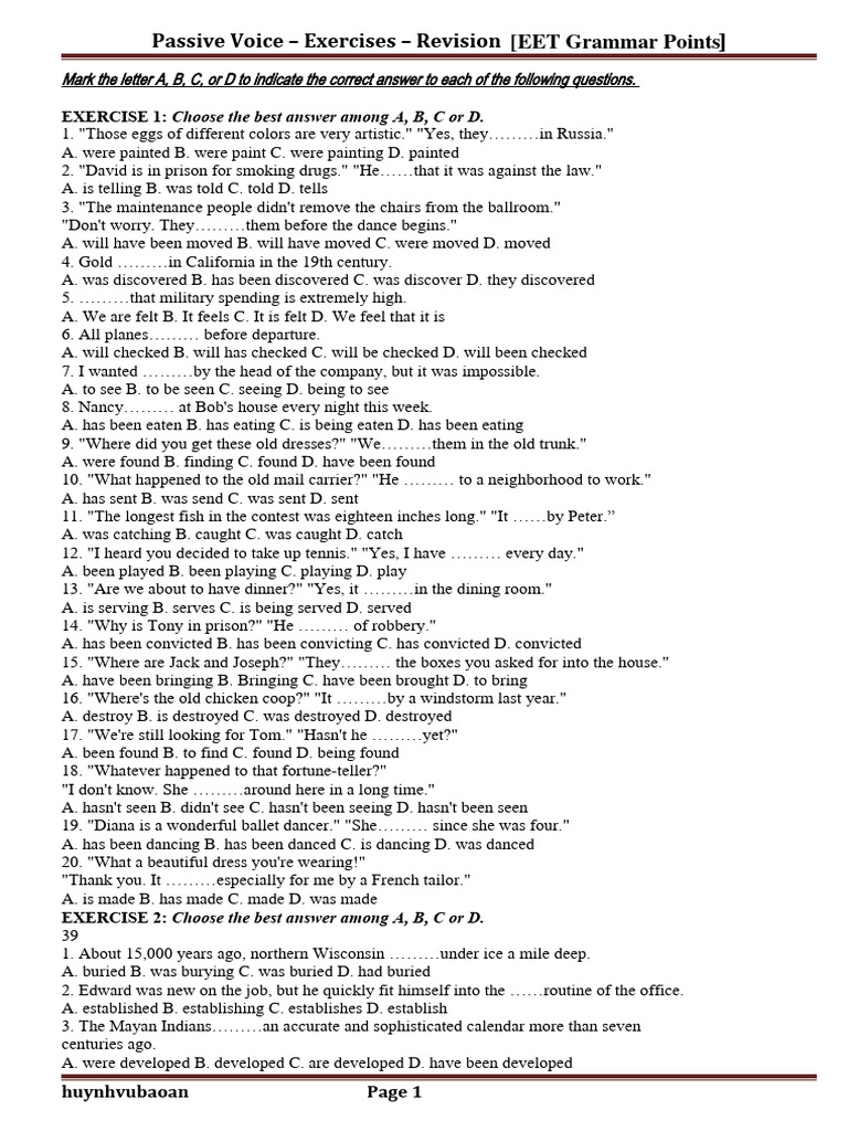 Passive Voice-Revision | PDF