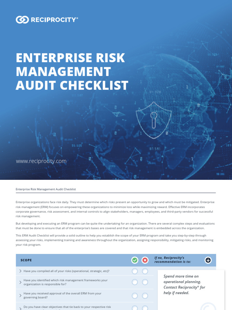 Enterprise Risk Management Checklist | PDF | Risk Management | Risk