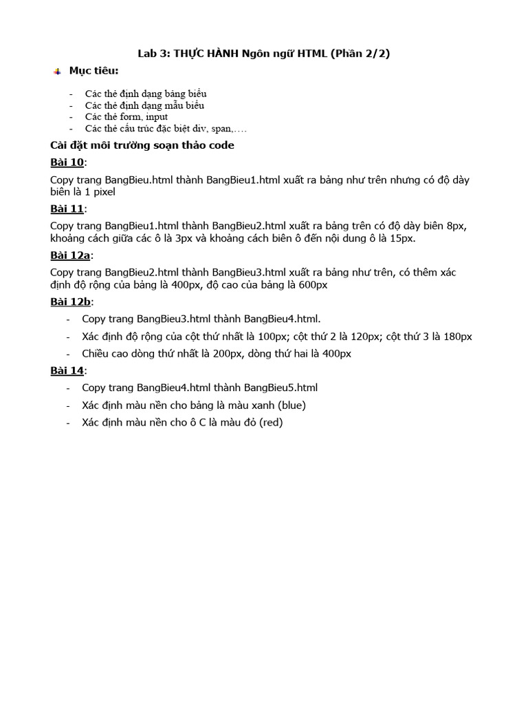 LAB 3 - HTML - Phan - 2 | PDF LAB 3 - HTML - Phan - 2 | PDF