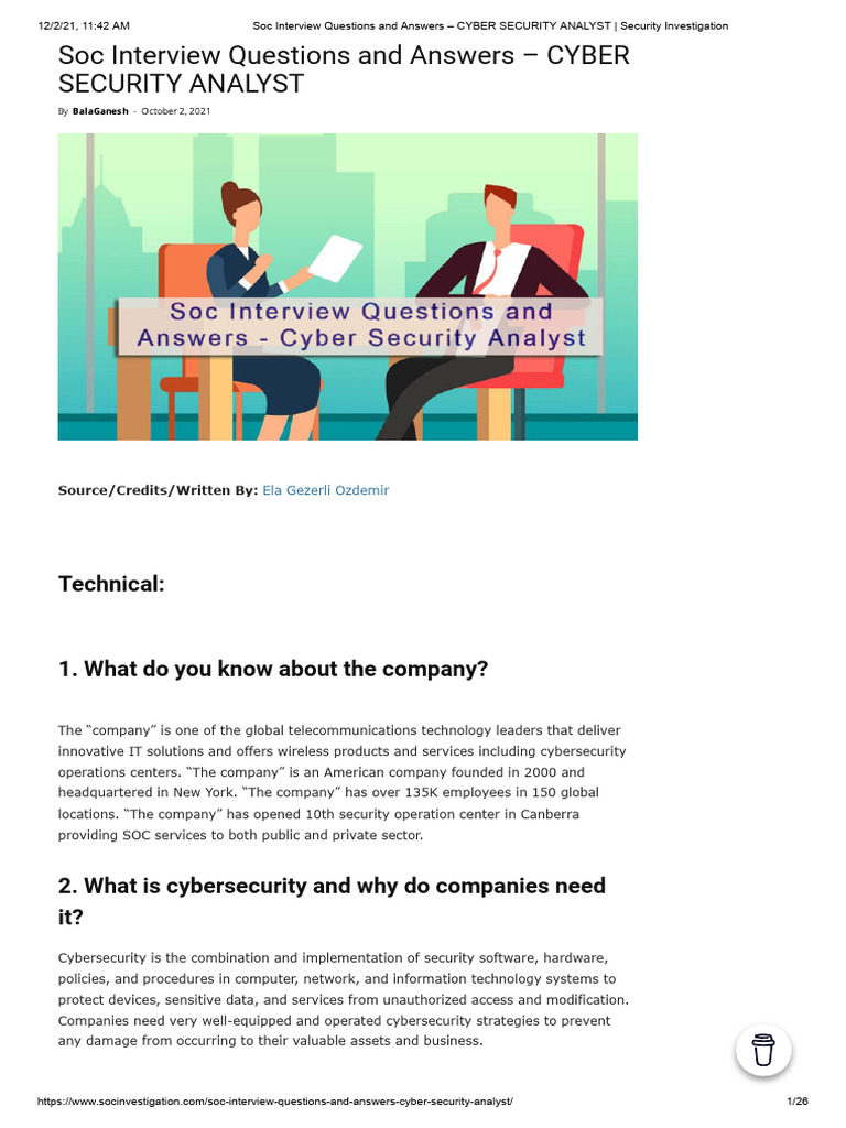 SOC Analyst Interview Prep Guide | PDF | Transport Layer Security ...