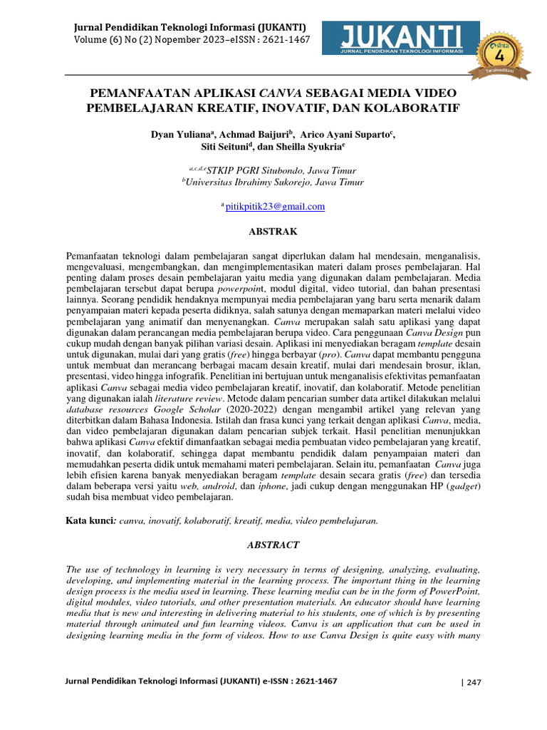 Pemanfaatan Aplikasi Canva Sebagai Media Video Pem | PDF