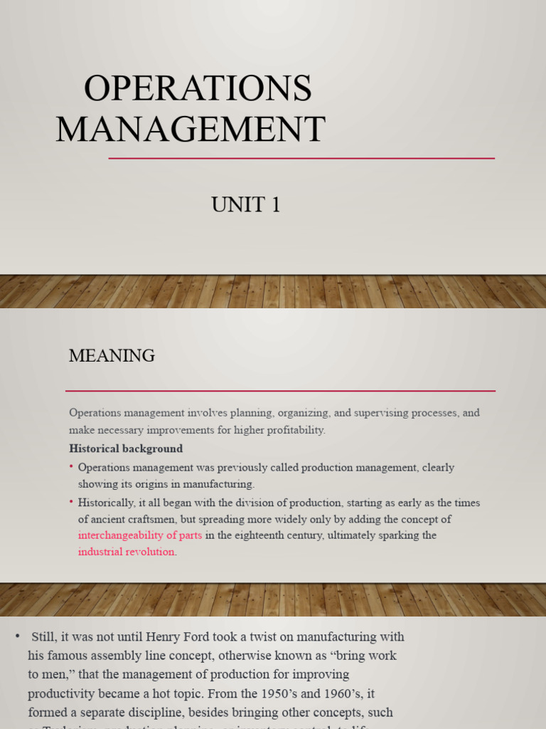 Operation Management 1 | PDF | Enterprise Resource Planning | Forecasting