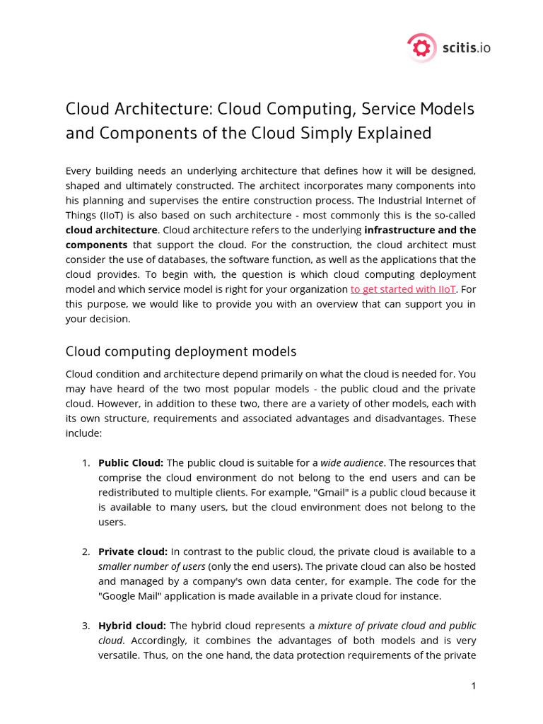 Scitis.io Cloud Architecture | PDF | Cloud Computing | Software As A Service