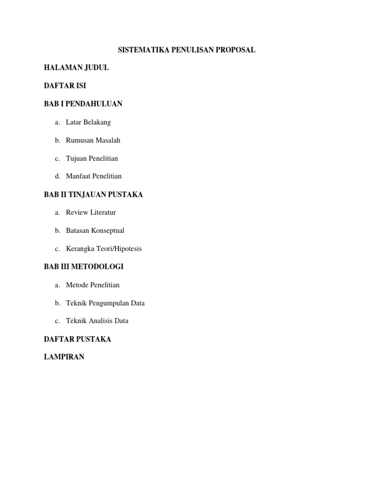 Sistematika Penulisan Proposal | PDF | Seni