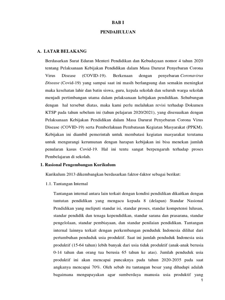 KTSP 1 Smai SB 2021 - 2022 | PDF