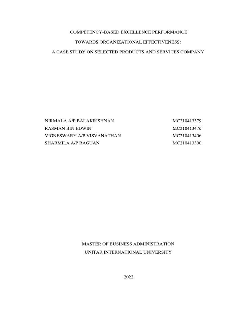 Sample MBA Qualitative (UNITAR) Project Paper Write-Up | PDF ...