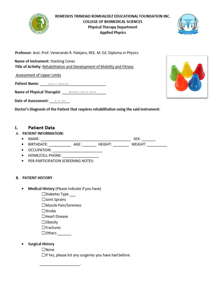 Cone Stacking for Upper Limb Rehab | PDF | Physical Therapy | Clinical ...