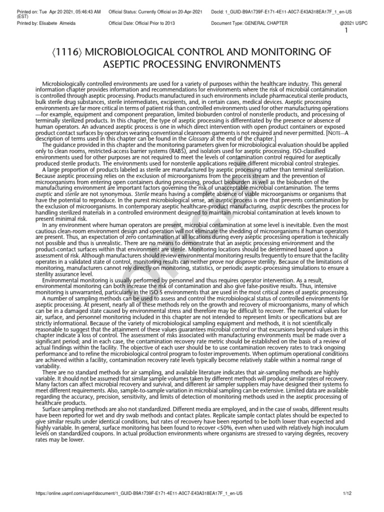 1116 Usp | PDF | Technology & Engineering