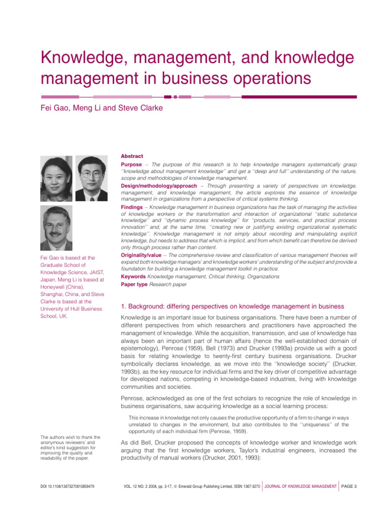 Knowledge Management and Knowledge Manag | PDF | Tacit Knowledge ...