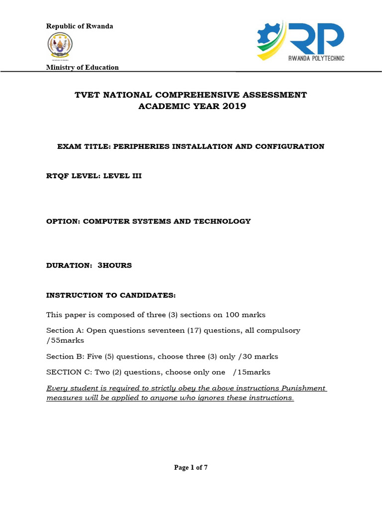Peripheral Installation and Configuration - Level 3TVET - Nat ...