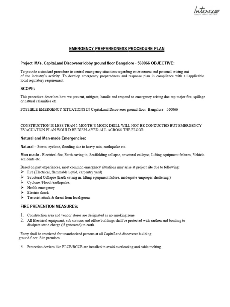 Emergency Preparedness Plan for CapitaLand | PDF | First Aid | Emergency