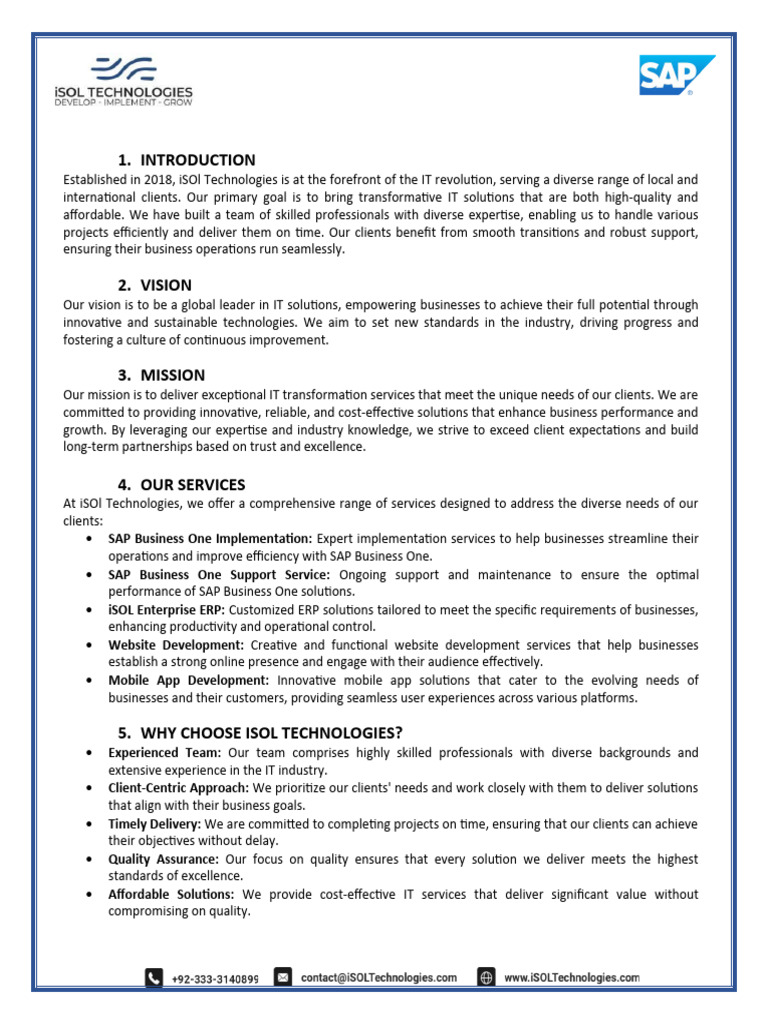 iSOL Technologies Website Content | PDF | Mobile App | Ios