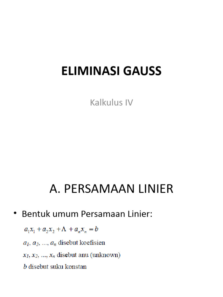 Eliminasi Gauss | PDF
