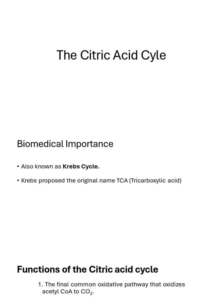 Chapter 16 The Citric Acid Cyle | PDF | Diet & Nutrition | Chemistry