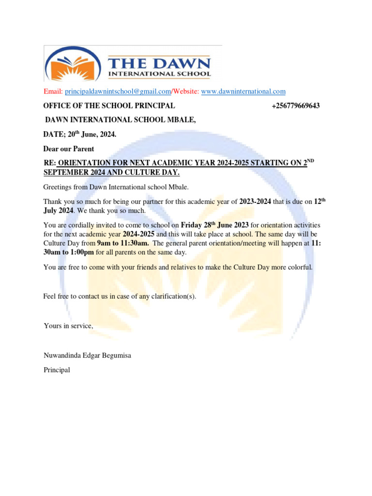 Invitation Orientation and Culture Day | PDF