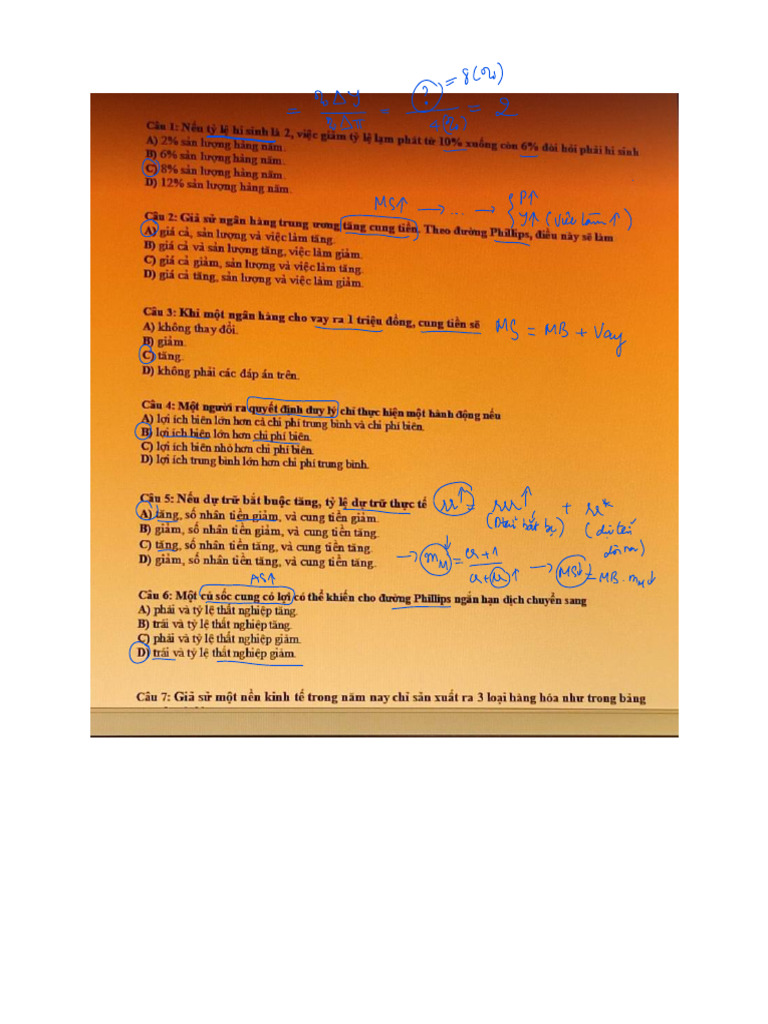 Chữa Đề CQ K64 Vĩ mô đề 1 | PDF