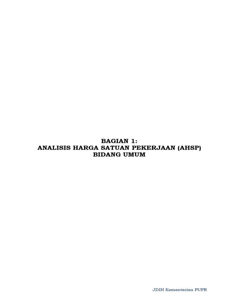 AHSP 2016 Bidang Umum | PDF