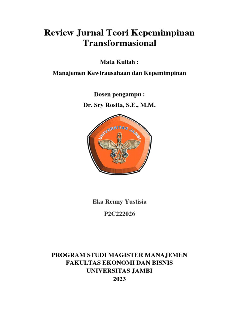 Review Jurnal Teori Kepemimpinan Transfo | PDF