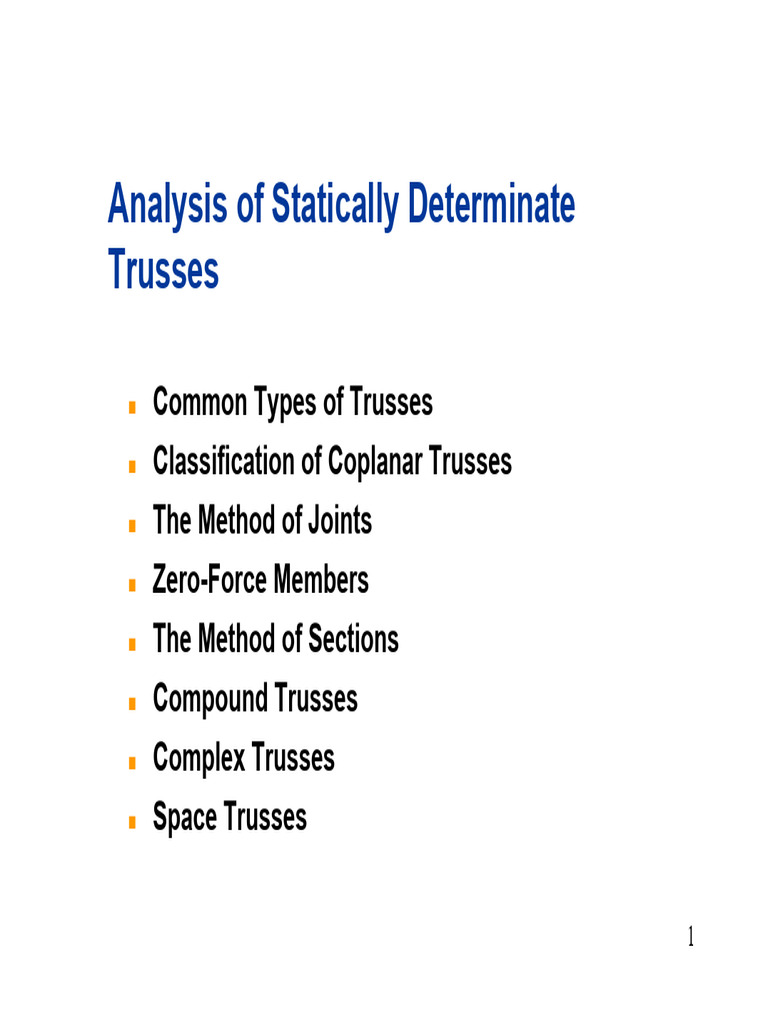 Analysis of Statically Determinate Trusses | Download Free PDF | Truss ...