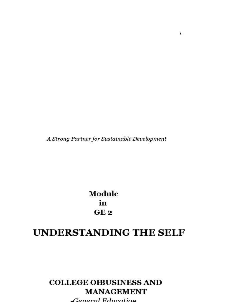 Ge2 Module Understanding The Self | PDF | Philosophy Of Self | Idea