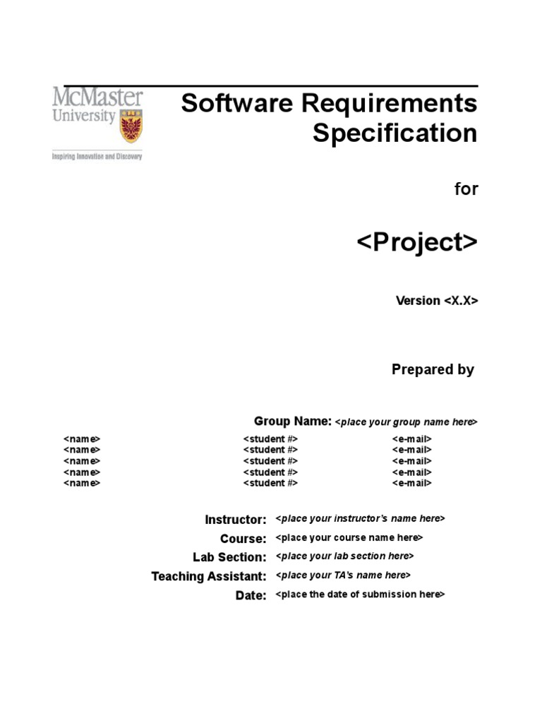 SRS Template | PDF | Graphical User Interfaces | Operating System