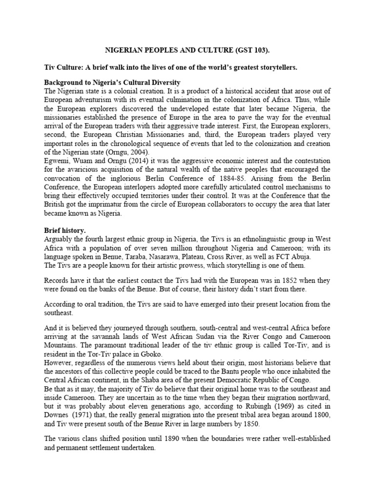 The Tiv GST 103 Note | PDF | Nigeria