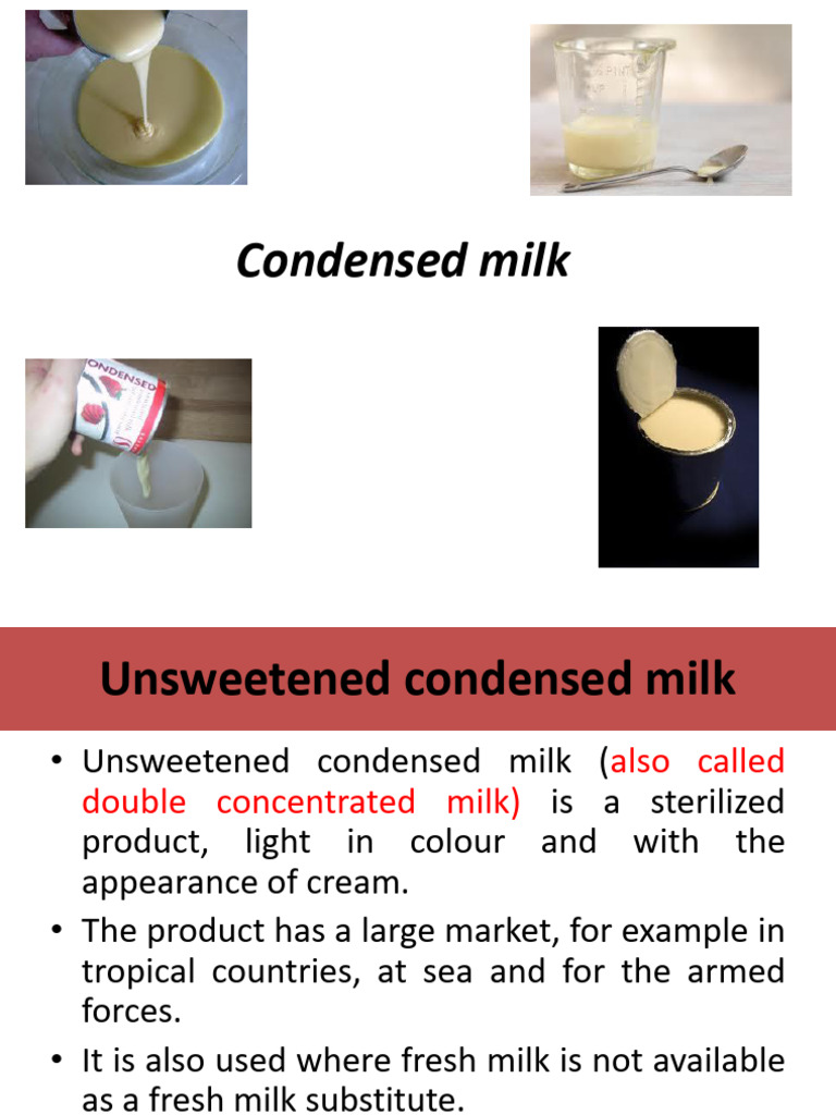 Condensed Milk Production Process | PDF | Milk | Sterilization ...