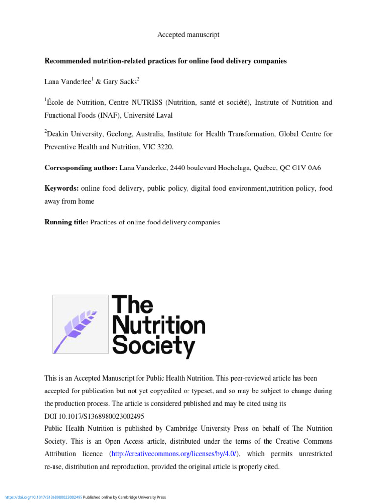 Recommended Nutrition-Related Practices For Online | PDF | Healthy Diet ...
