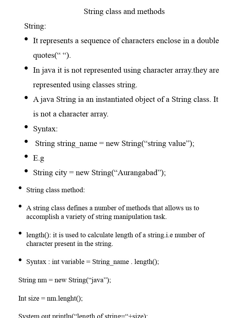 String Final | PDF | String (Computer Science) | Method (Computer ... String Final | PDF | String (Computer Science) | Method (Computer ...
