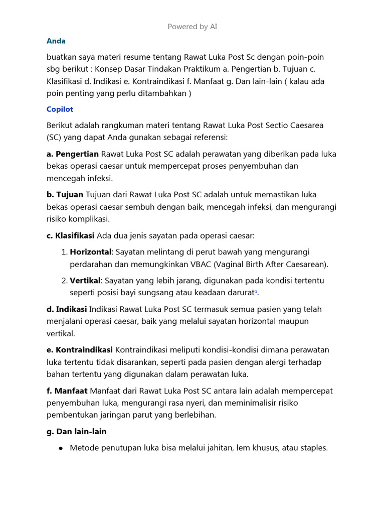 Rawat Luka Post SC: Panduan Perawatan | PDF