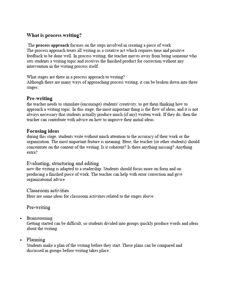 What is process writing | PDF | Essays | Apa Style