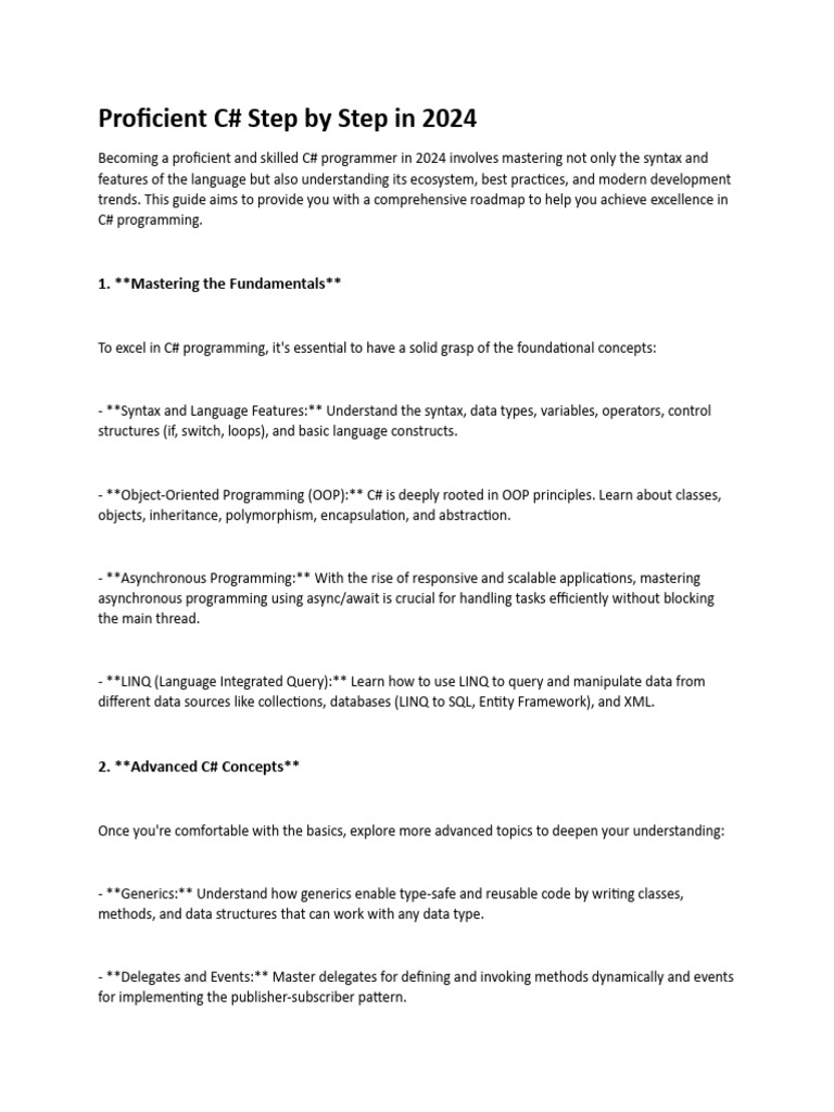 Proficient CSharp Basic Paradigm | PDF | Language Integrated Query | C ...