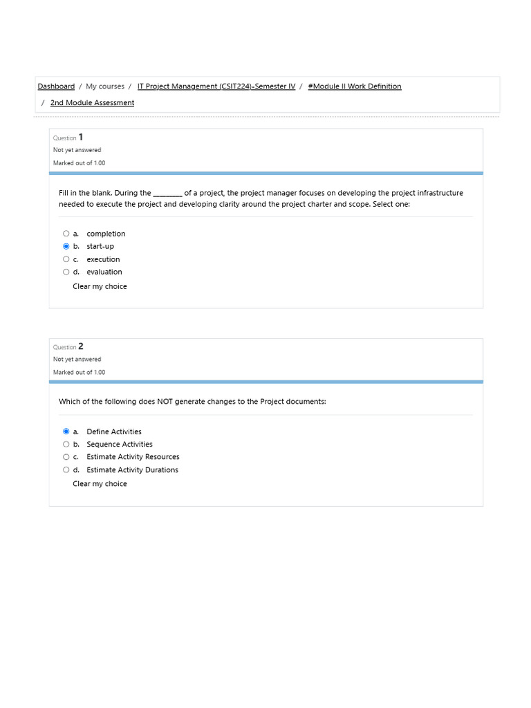 2nd Module Assessment | PDF | Project Management | Information