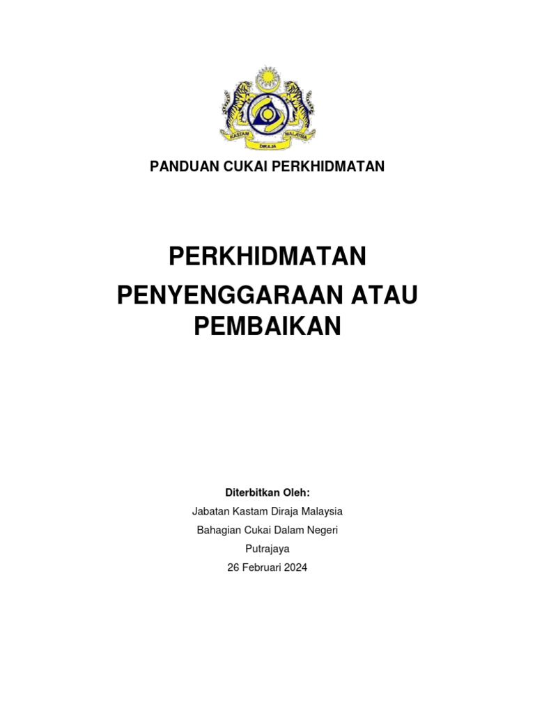 Panduan Perkhidmatan Penyenggaraan Atau Pembaikan SST | PDF