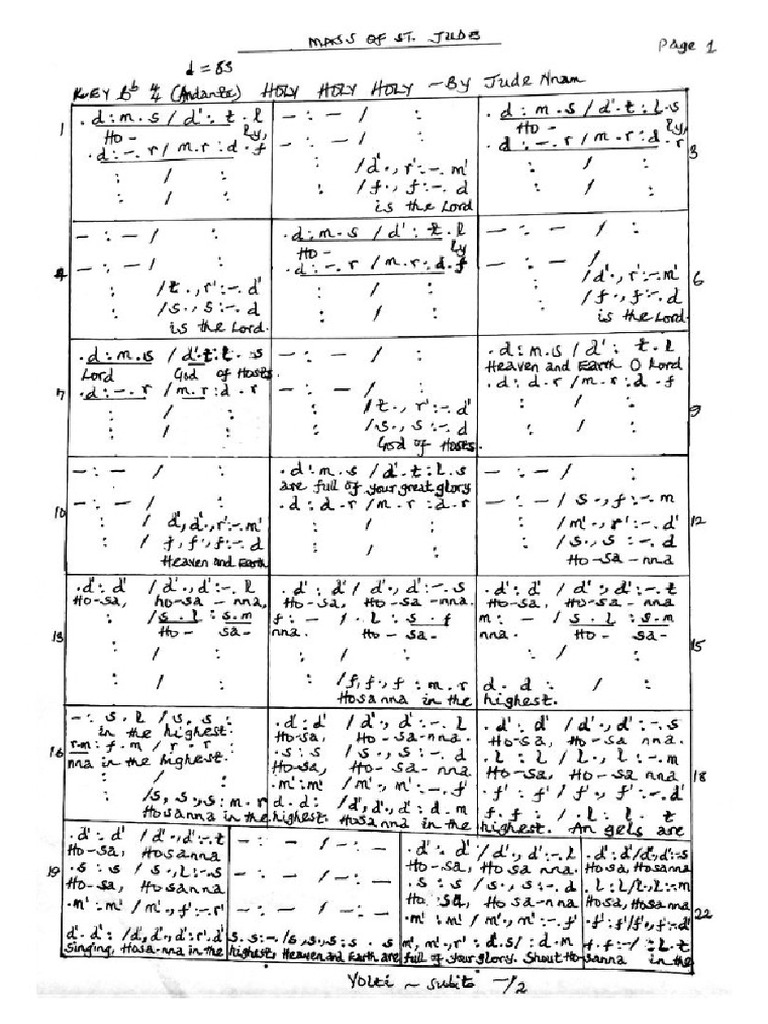 Holy Holy (Mass of St. Jude) | PDF