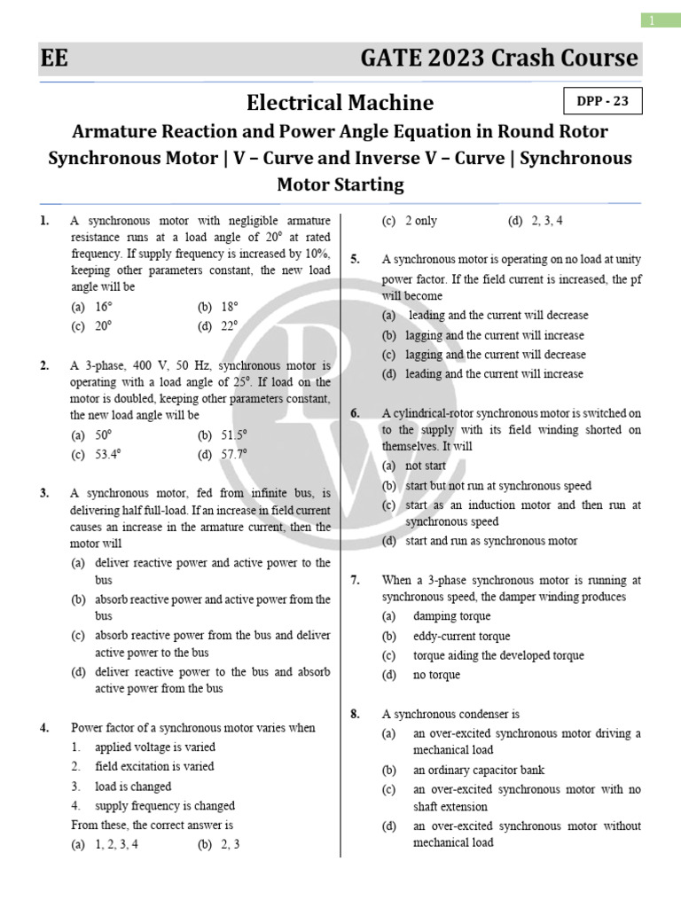 Amature Reaction and Power Angle Equation - Round Rotor Synchronus ... Amature Reaction and Power Angle Equation - Round Rotor Synchronus ...