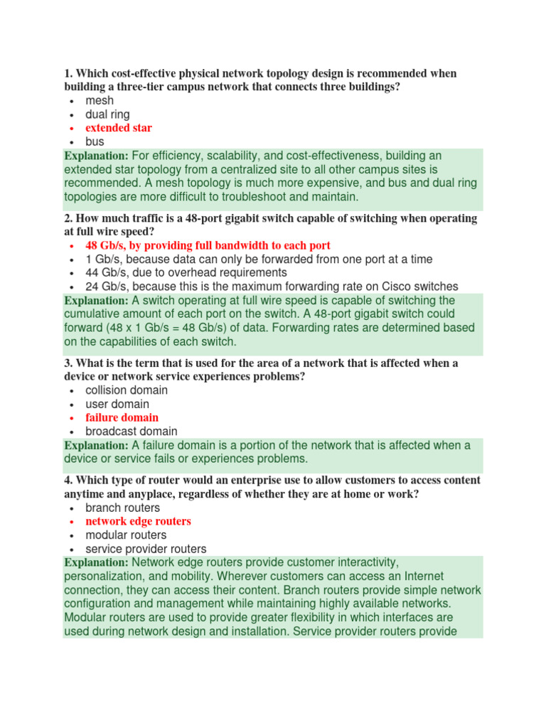 Model Exam Pdf Network Switch Computer Network