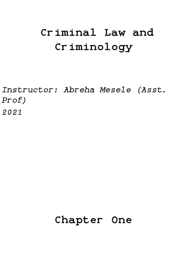Introduction to Criminal Law Overview | PDF | Crimes | Crime & Violence